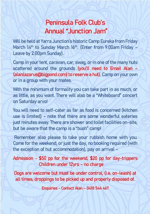 Junction Jam Weekend – Peninsula Folk Club